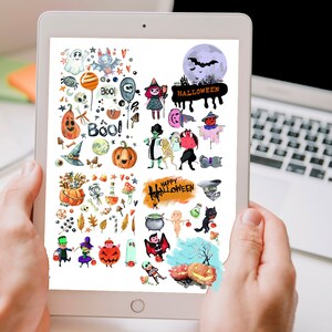 Digital Halloween Stickers Kit for iPad Goodnotes Scrapbooking and ...