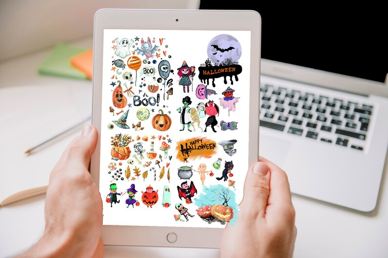 Digital Halloween Stickers Kit for Ipad Goodnotes Scrapbooking | Etsy