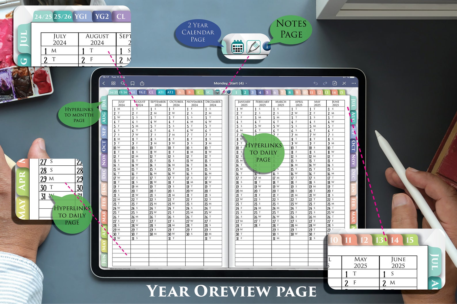 Digital Lesson Planner Academic Daily Weekly Teacher Notebook Agenda ...