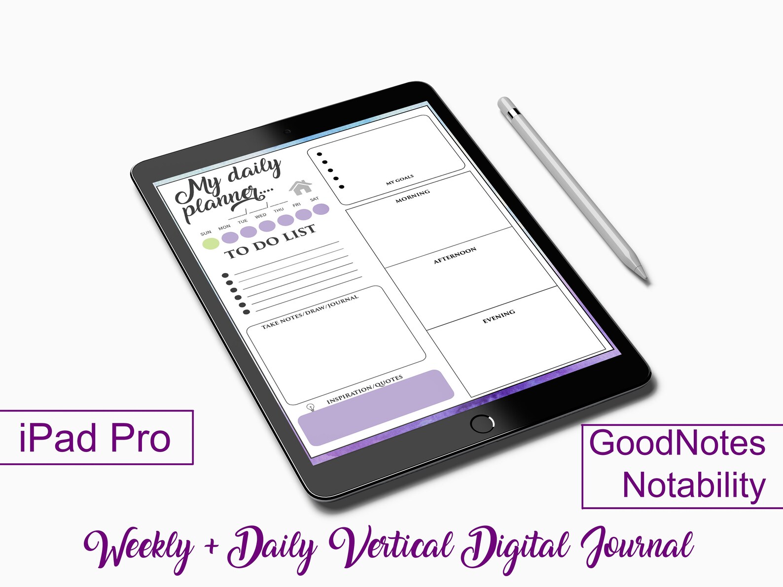 7 Days Journal | Simple Minimal Digital Notebook - Etsy