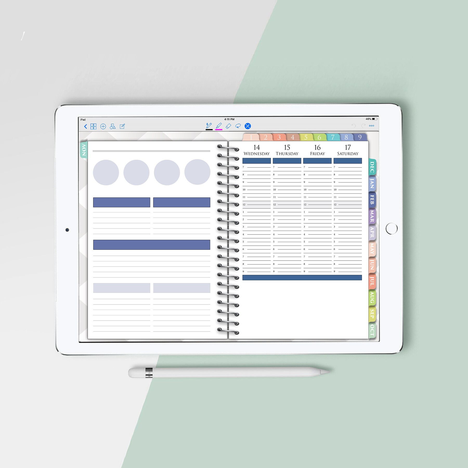 Goodnotes Pages Template Digital Paper Financial Bills Tracker Spending ...
