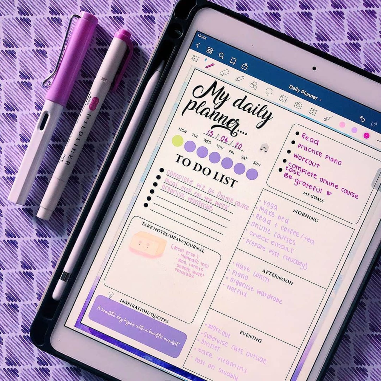 7 Day Goodnotes Paper Daily Planner Notability Digital | Etsy