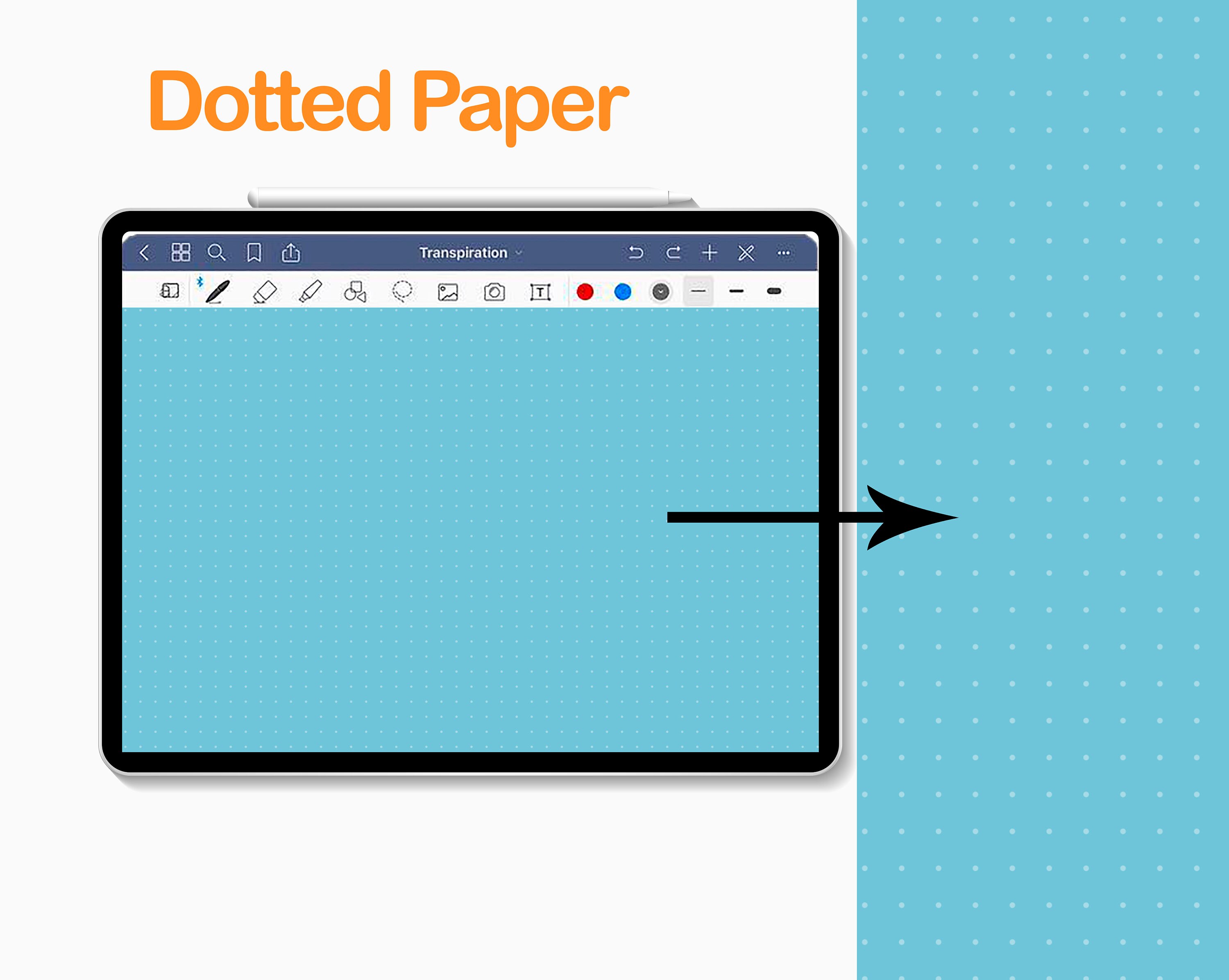 Dotted Digital Colorful Page Paper Template Goodnotes | Etsy