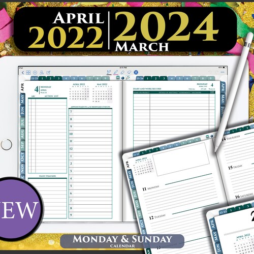 Rainbow Digital Diary Year Planner for 2022 2023 Daily - Etsy