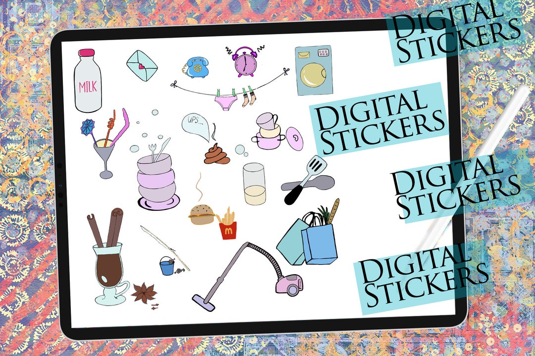Digital Stickers Kit for Planner Home Homework Pack Png Clipart ...