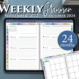 Digital PDF Weekly Planner for Ipad Pro Air Mini - Etsy