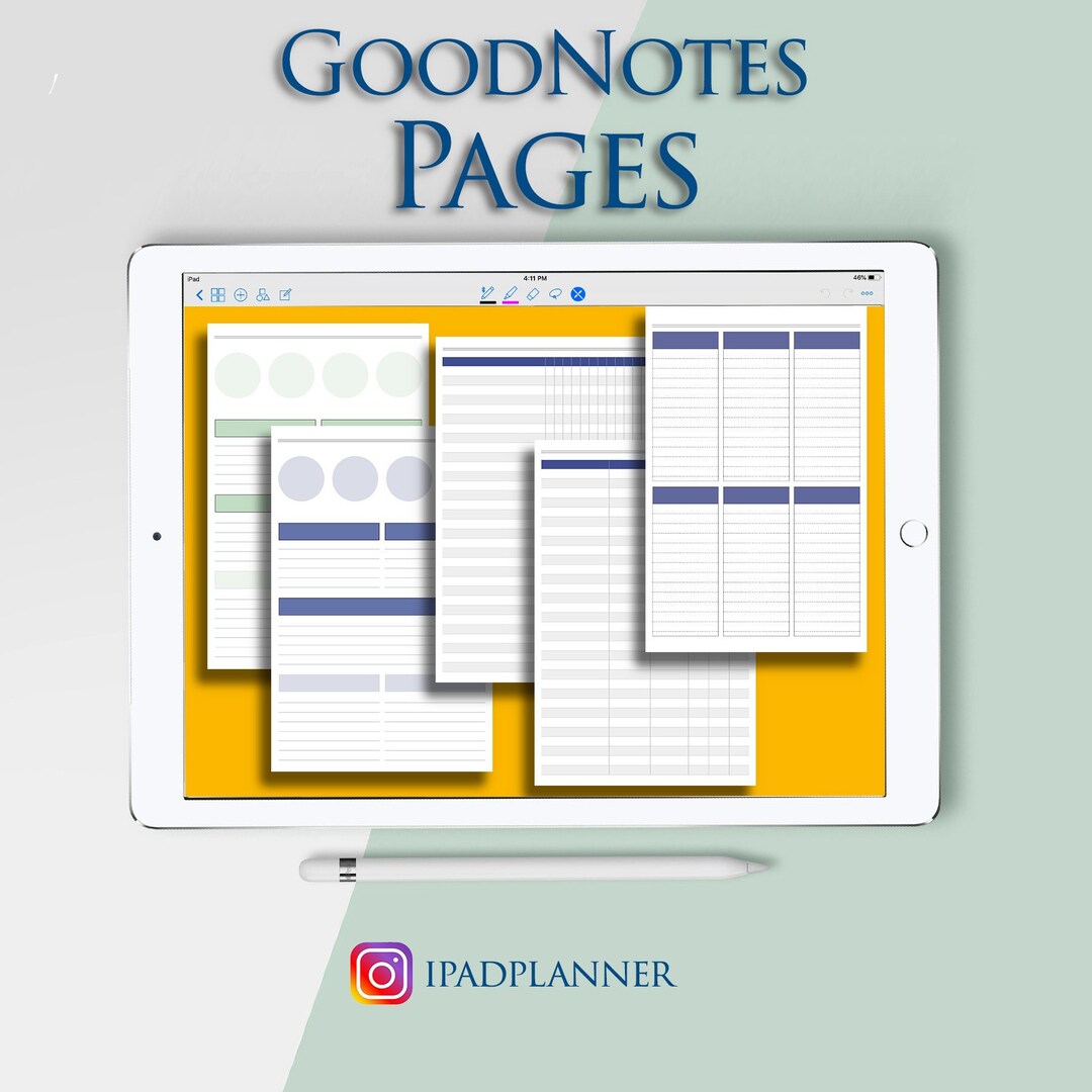 Goodnotes Pages Template Digital Paper Financial Bills Tracker Spending ...