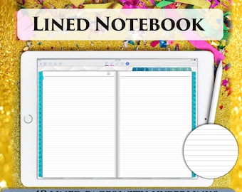 Digital Notebook / Journal lined Paper - Etsy