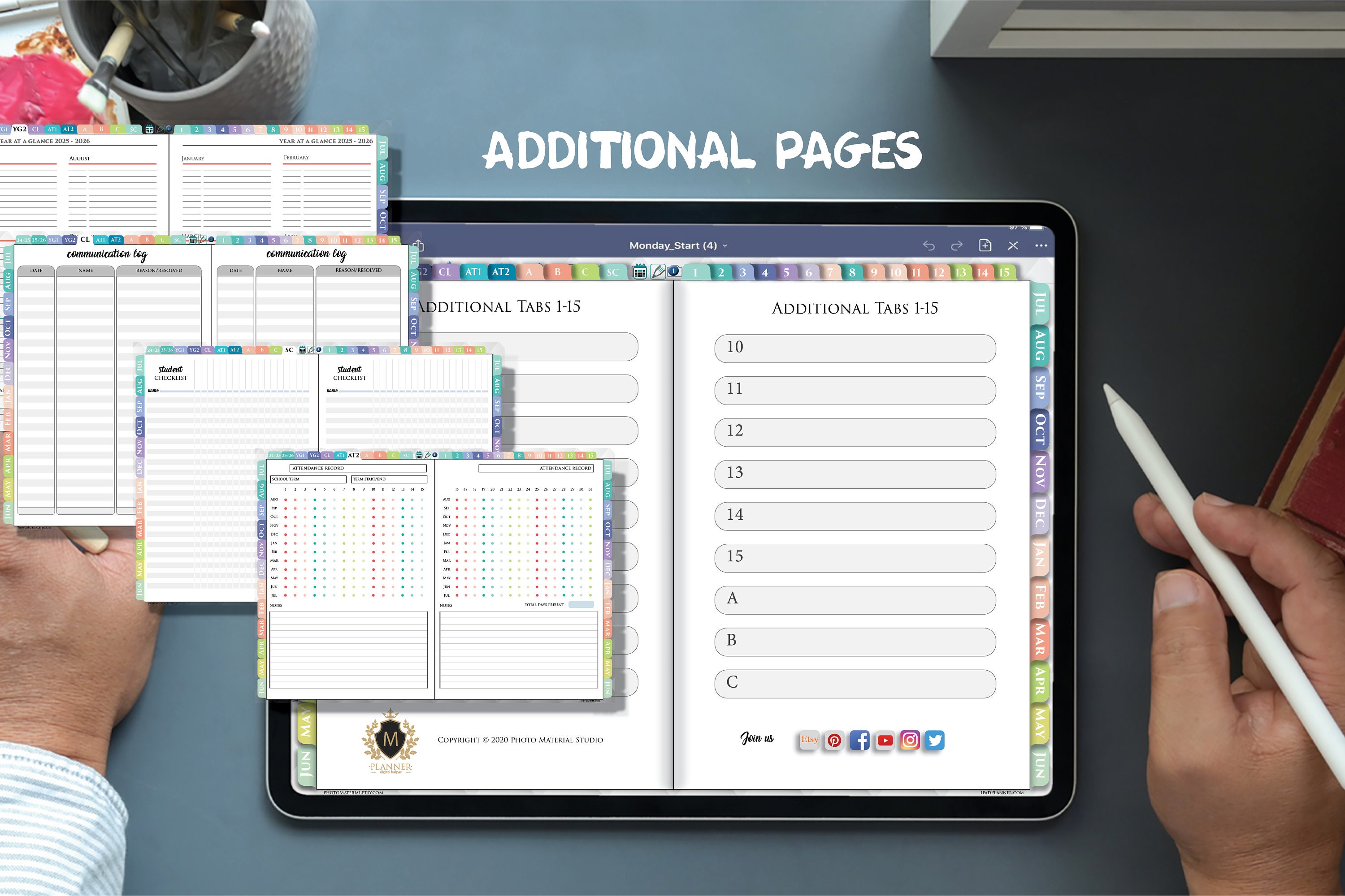 Digital Lesson Planner Academic Daily Weekly Teacher Notebook Agenda ...