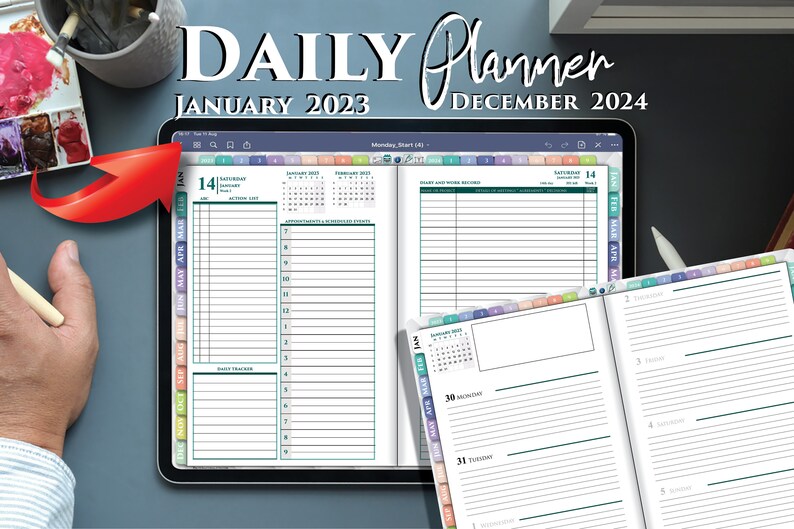 Rainbow Digital Diary Year Planner for 2023 2024 Daily - Etsy