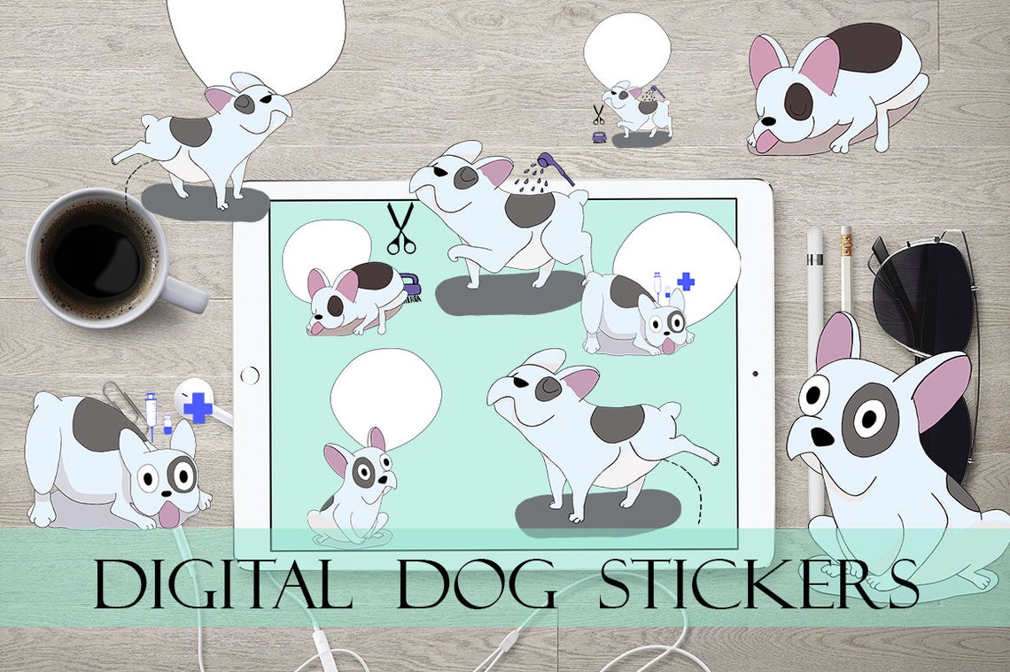 Digital Stickers PNG Dog Animal Clipart Goodnotes Notability | Etsy