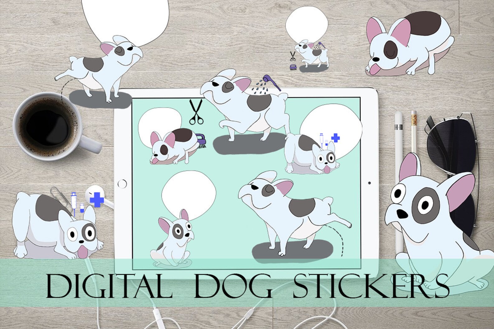 Digital Stickers PNG Dog Animal Clipart Goodnotes Notability for ...