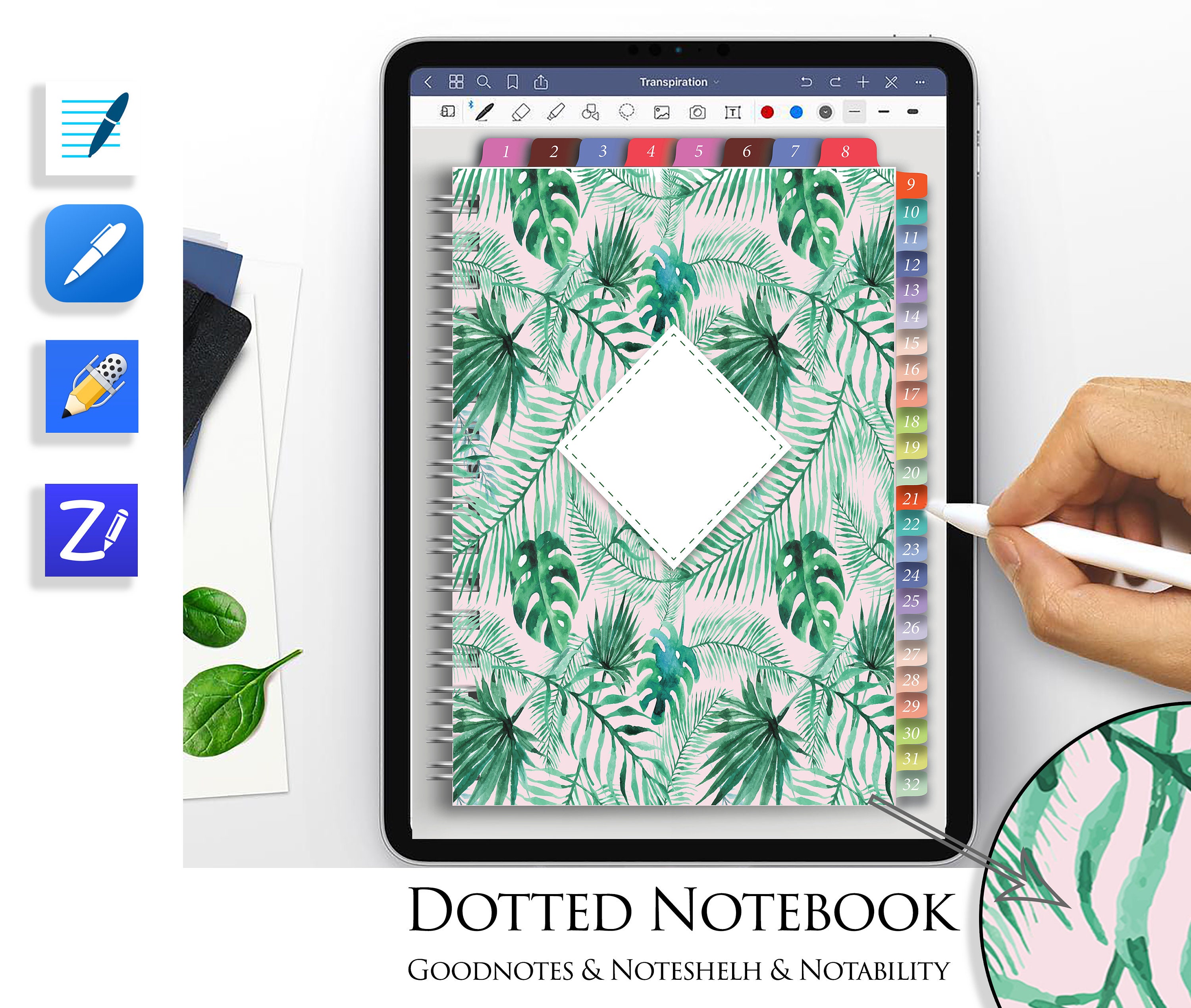 Pink Dotted Notebook Goodnotes Template Digital Journal - Etsy