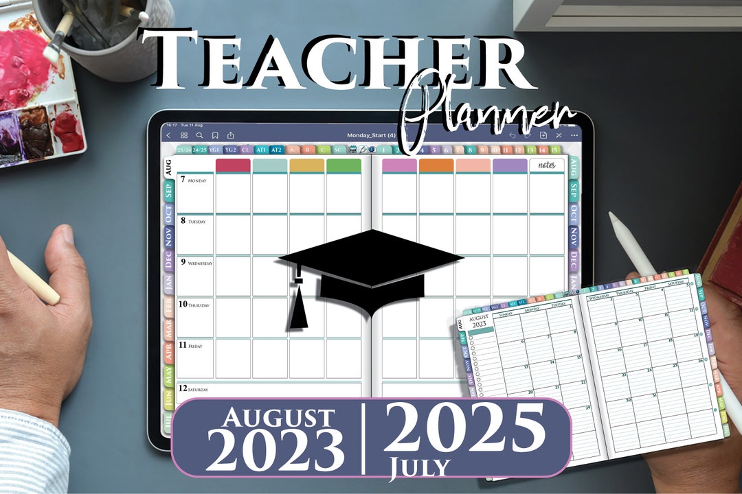 Digital Lesson Planner Academic Daily Weekly Teacher Notebook - Etsy