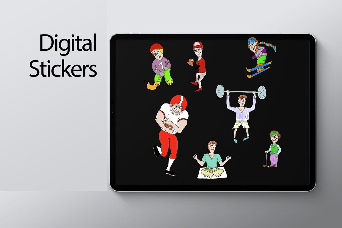 Digital Sport Stickers Fitness Wellness Yoga Football - Etsy