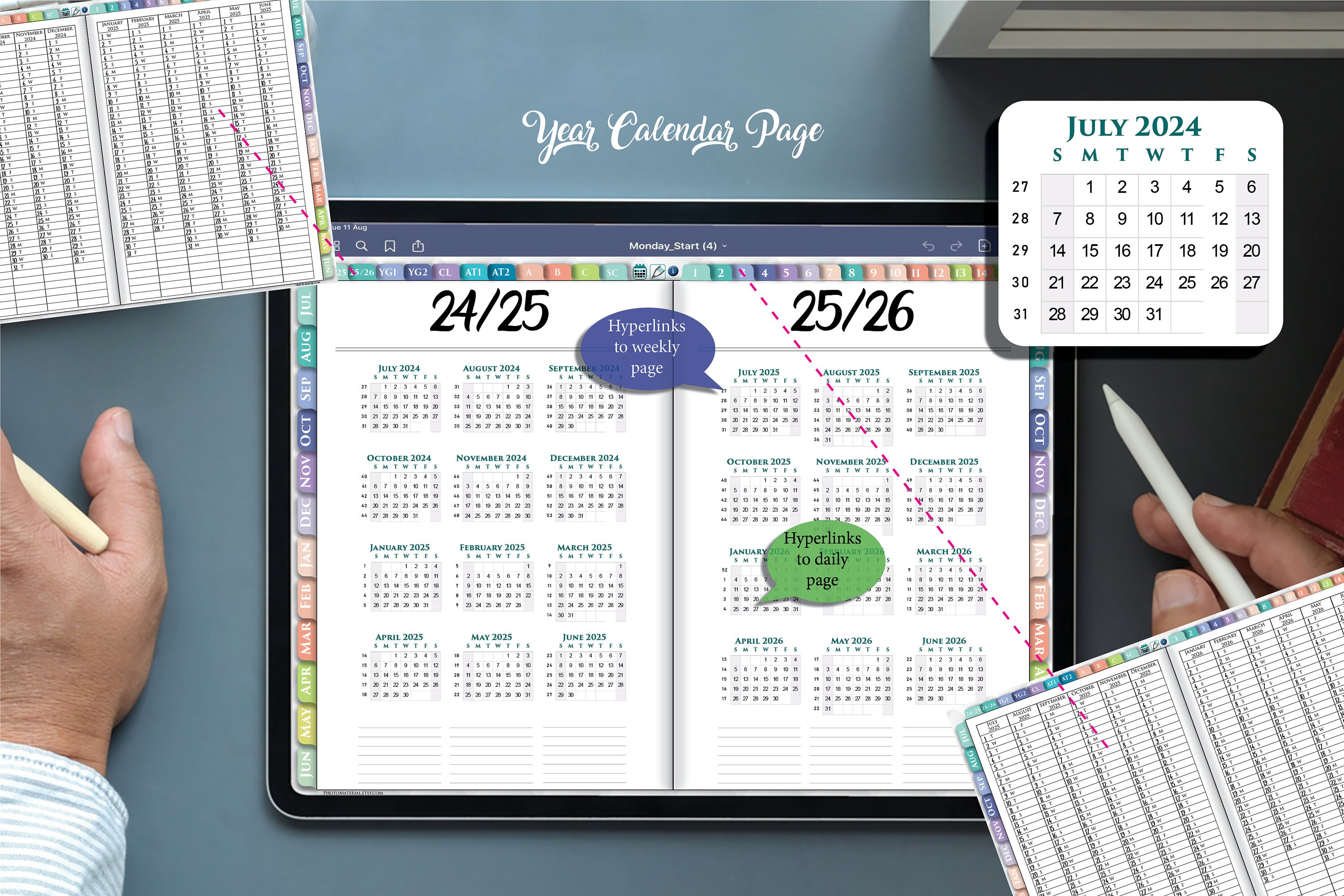 Digital Lesson Planner Academic Daily Weekly Teacher Notebook Agenda ...