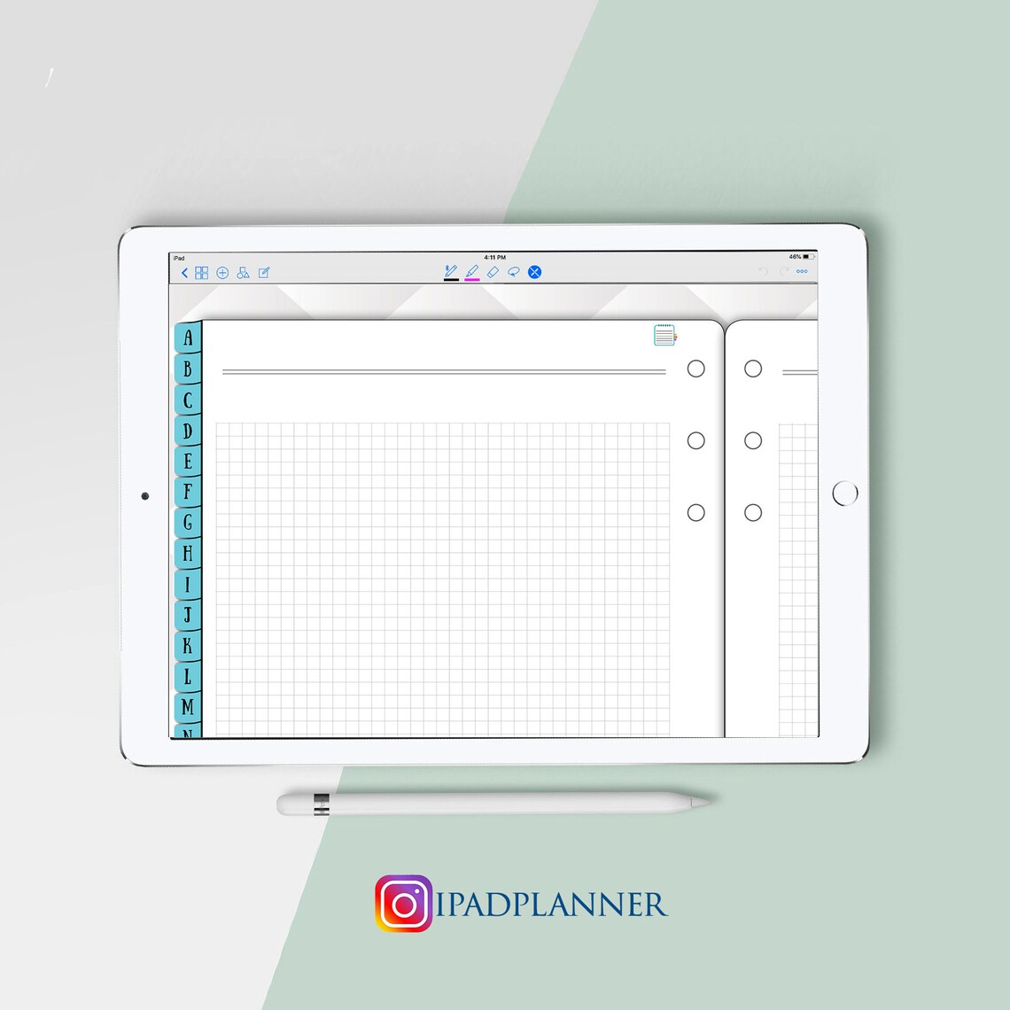 Digital Address Book Contacts Pages iPad Minimalist Planner Phone ...