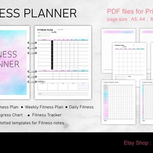 Fitness Planner Printable, Fitness Log, Fitness Tracker, Exercise Log ...