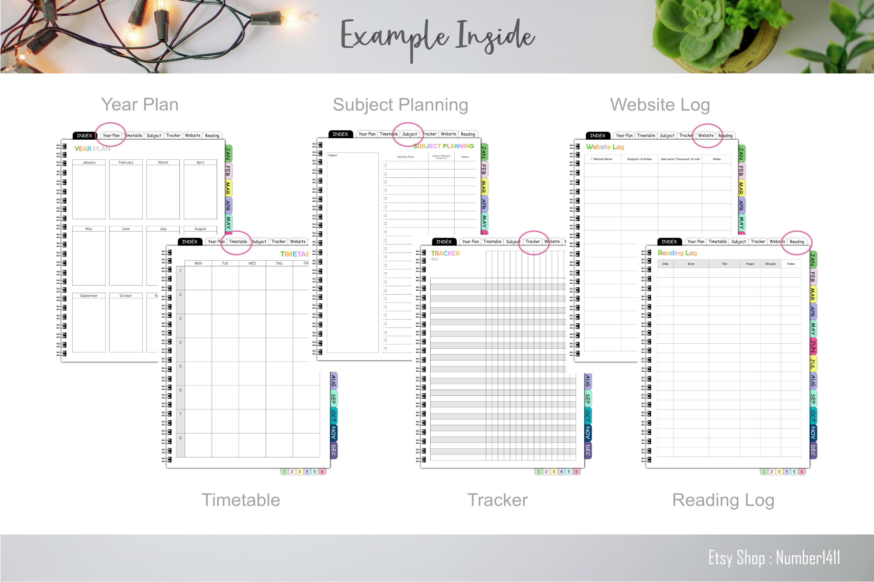 Undated Digital Planner for Lesson Planning, Homeschool Planner, Weekly ...