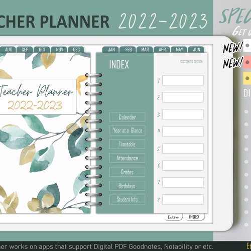 Digital Teacher Planner Goodnotes - Etsy