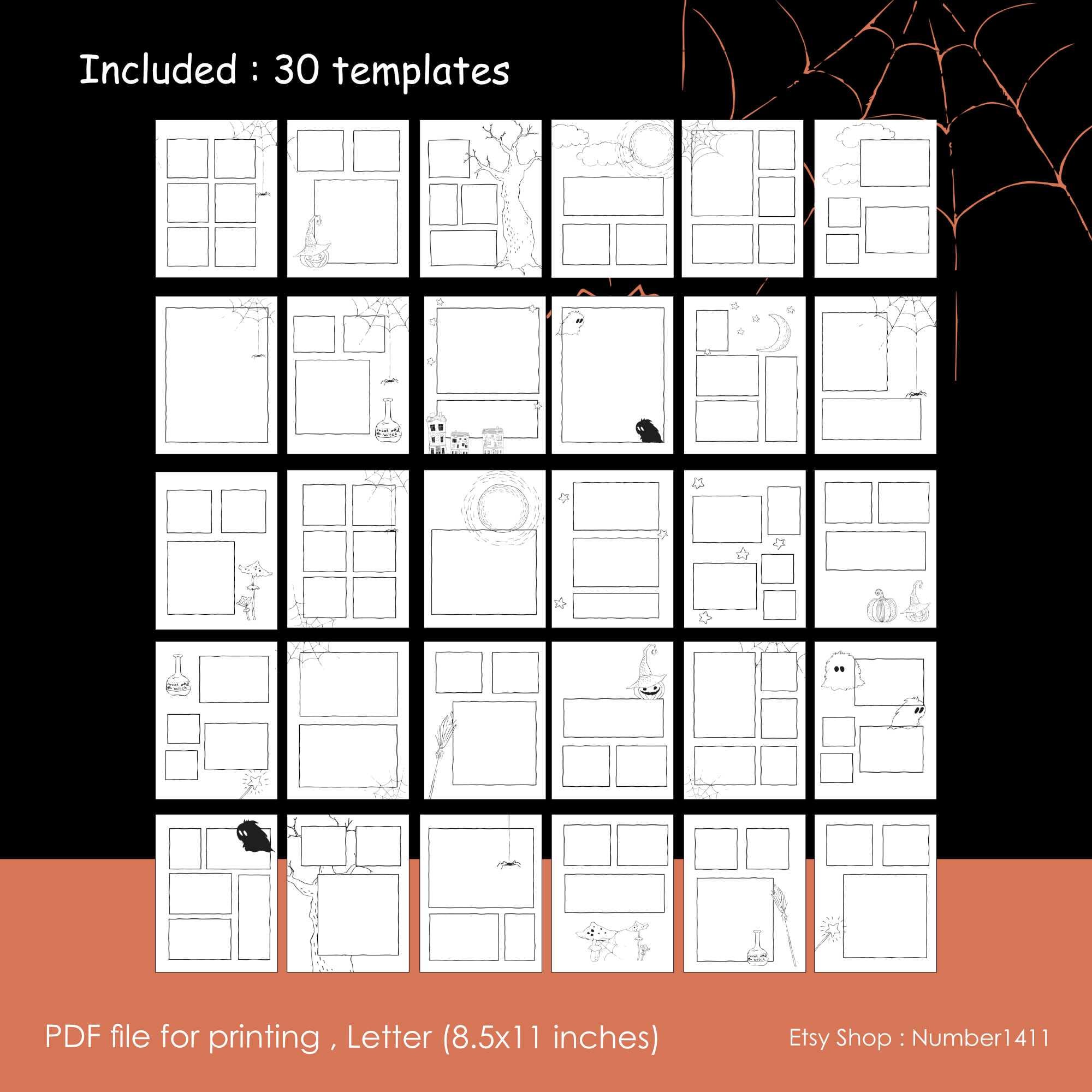 Halloween, Blank Comic Template, Cartoon Template, Comic Strip, Comic ...