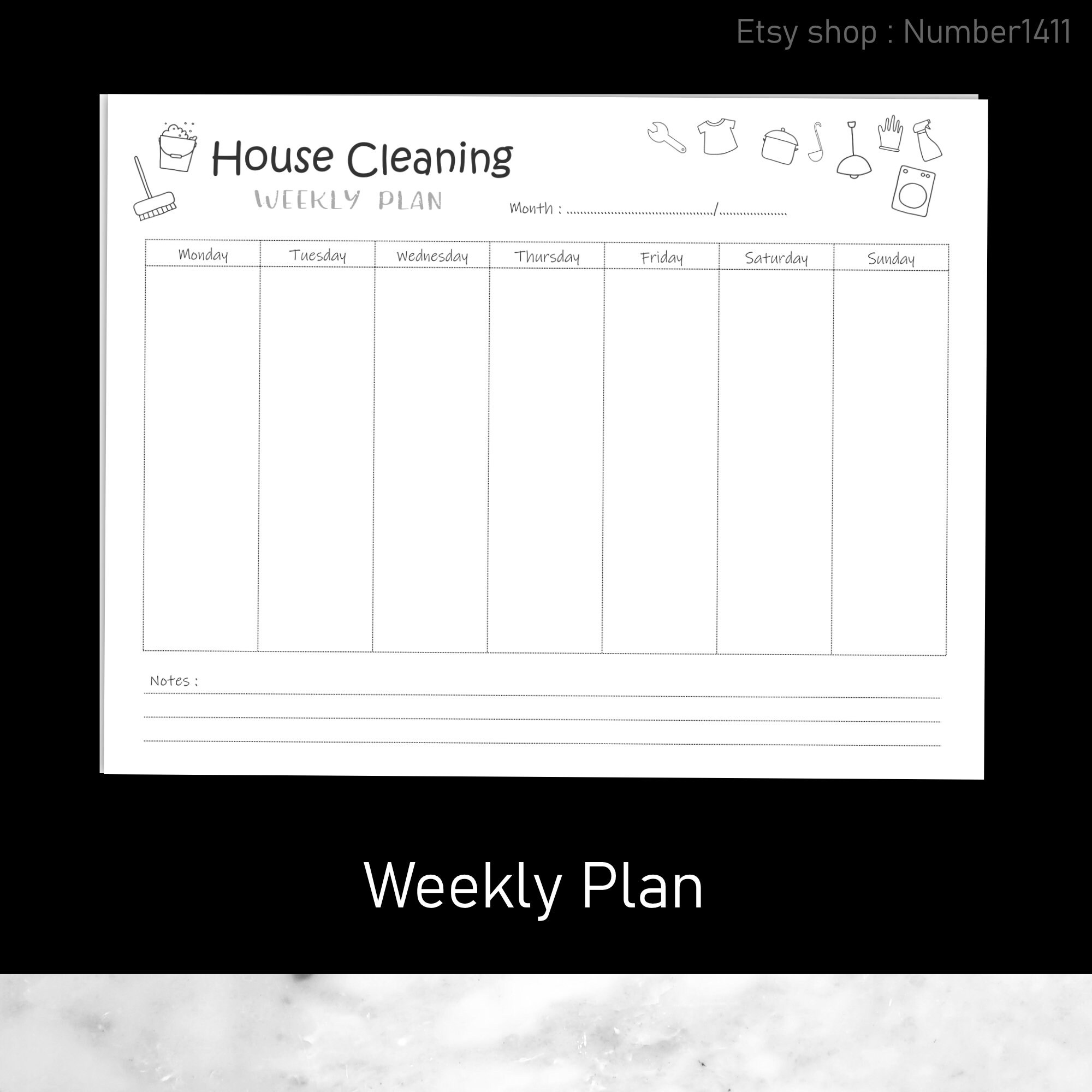 Printable House Cleaning Plan , House Cleaning Checklist, Daily Tracker ...