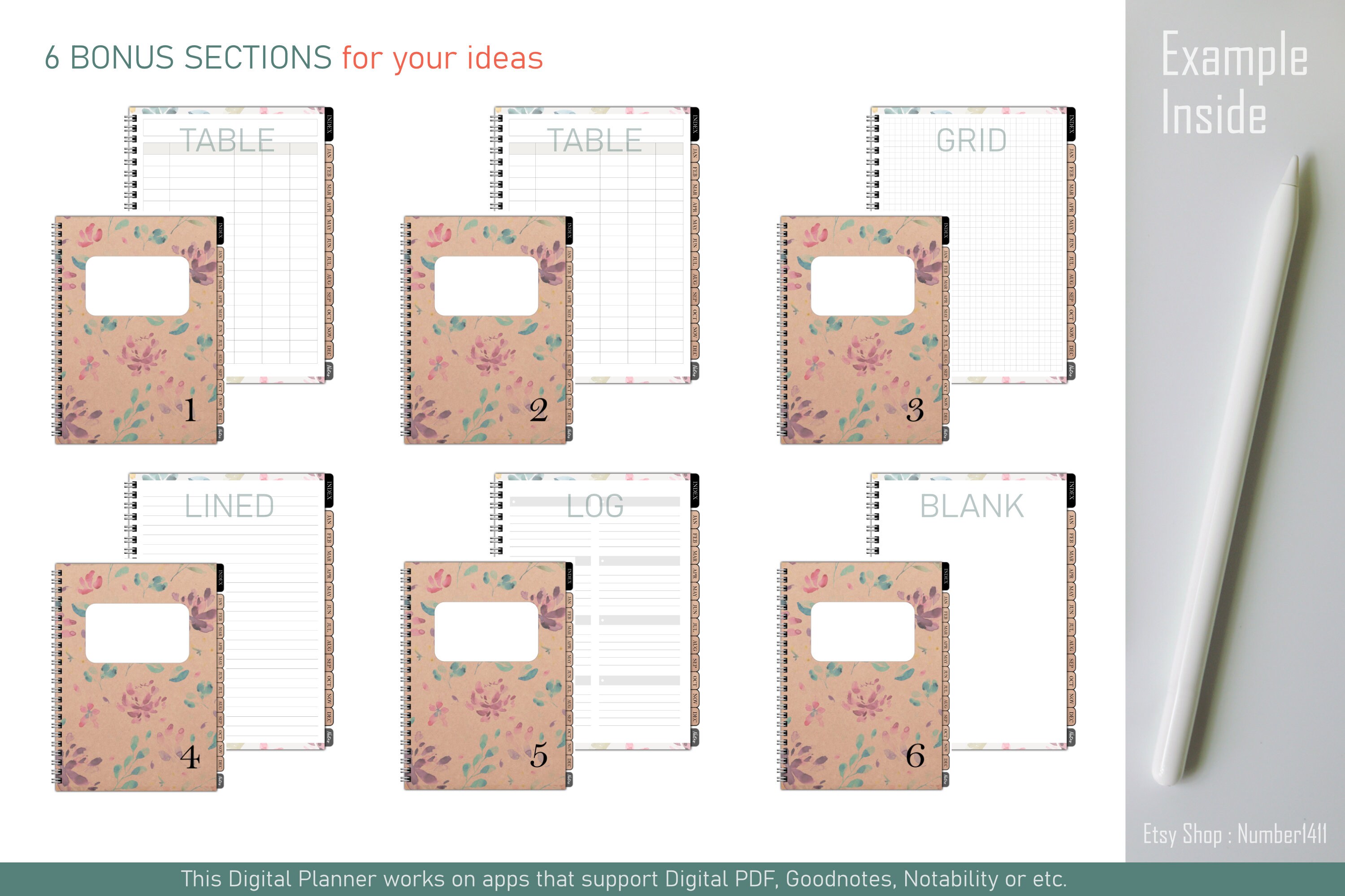 Digital Checkbook Register, Digital Planner With Hyperlinked Tabs for ...