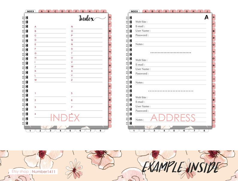 Password Book, Password Keeper, Digital Planner Goodnotes, Organizer ...