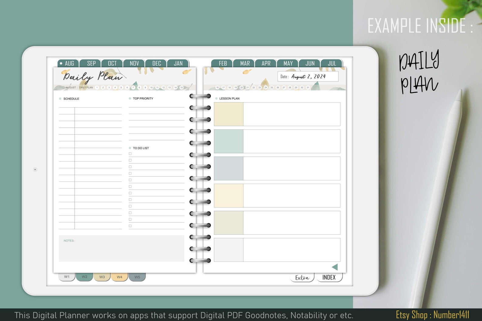 Teacher Digital Planner, Teacher Planner 2024-2025, Personalized ...