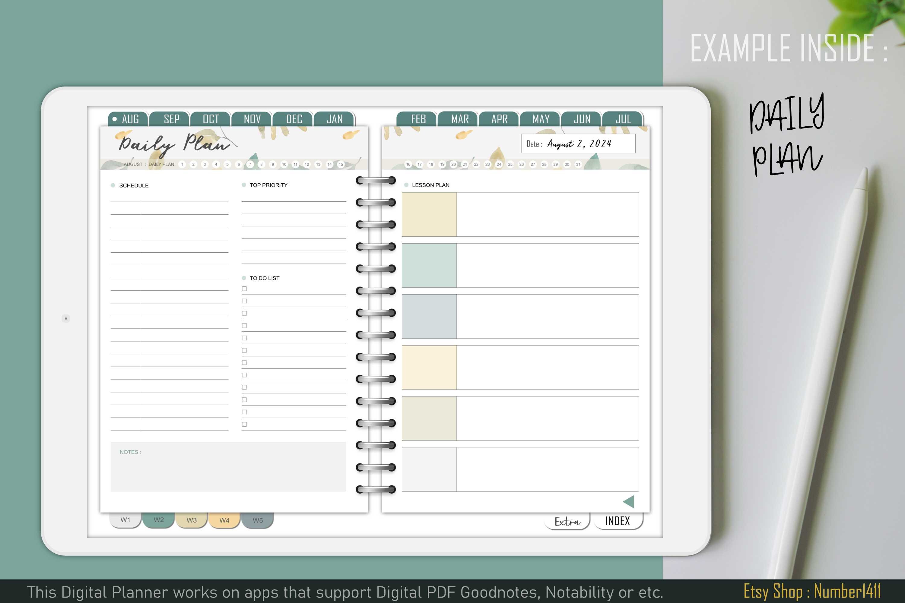 Teacher Digital Planner, Teacher Planner 2024-2025, Personalized ...