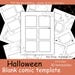 Halloween, Blank Comic Template, Cartoon Template, Comic Strip, Comic ...