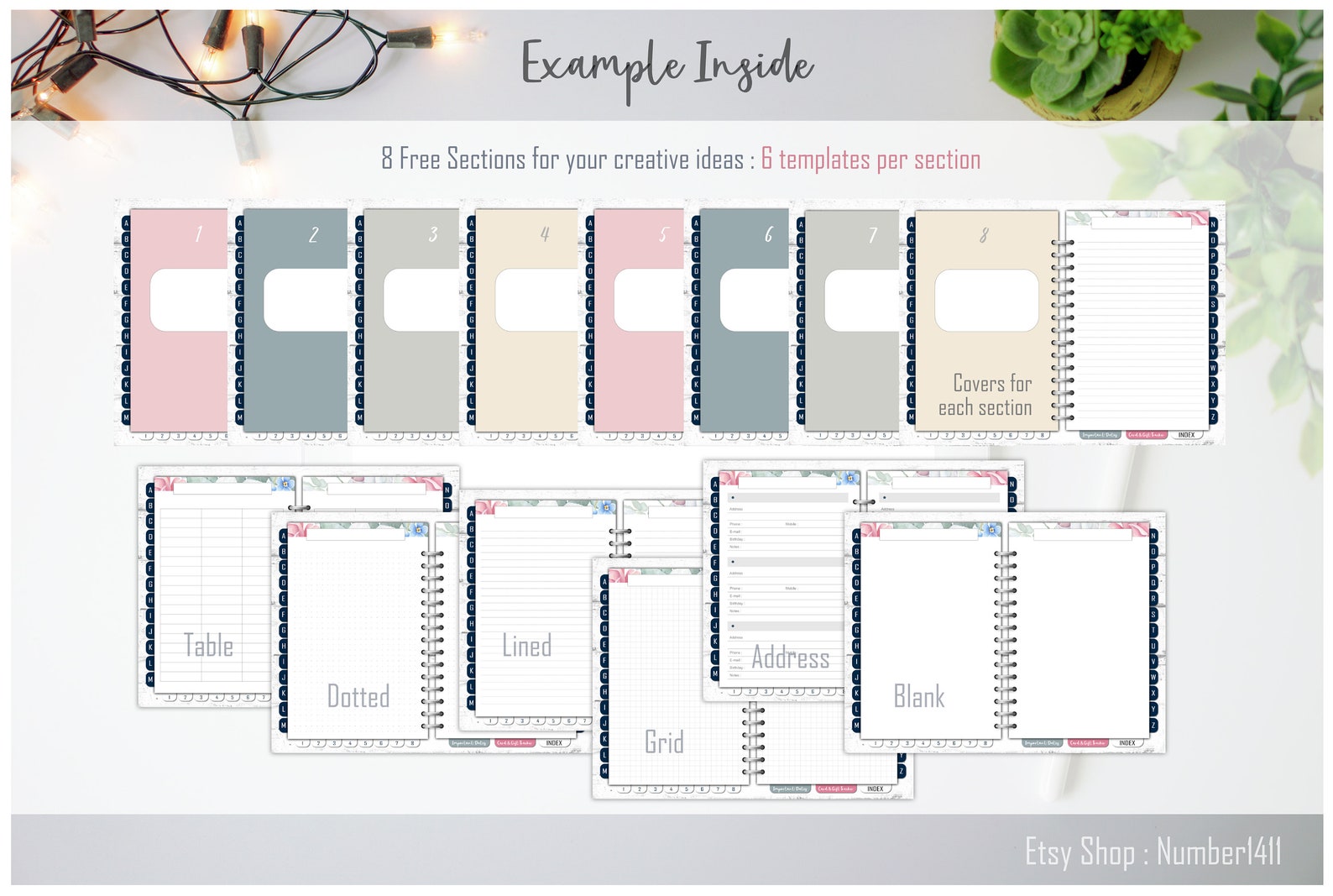 Address Book, Digital Notebook With Tabs Goodnotes, Phone Address Book ...