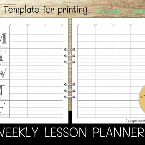 Lesson Plan Template Weekly Lesson Planner Printable - Etsy