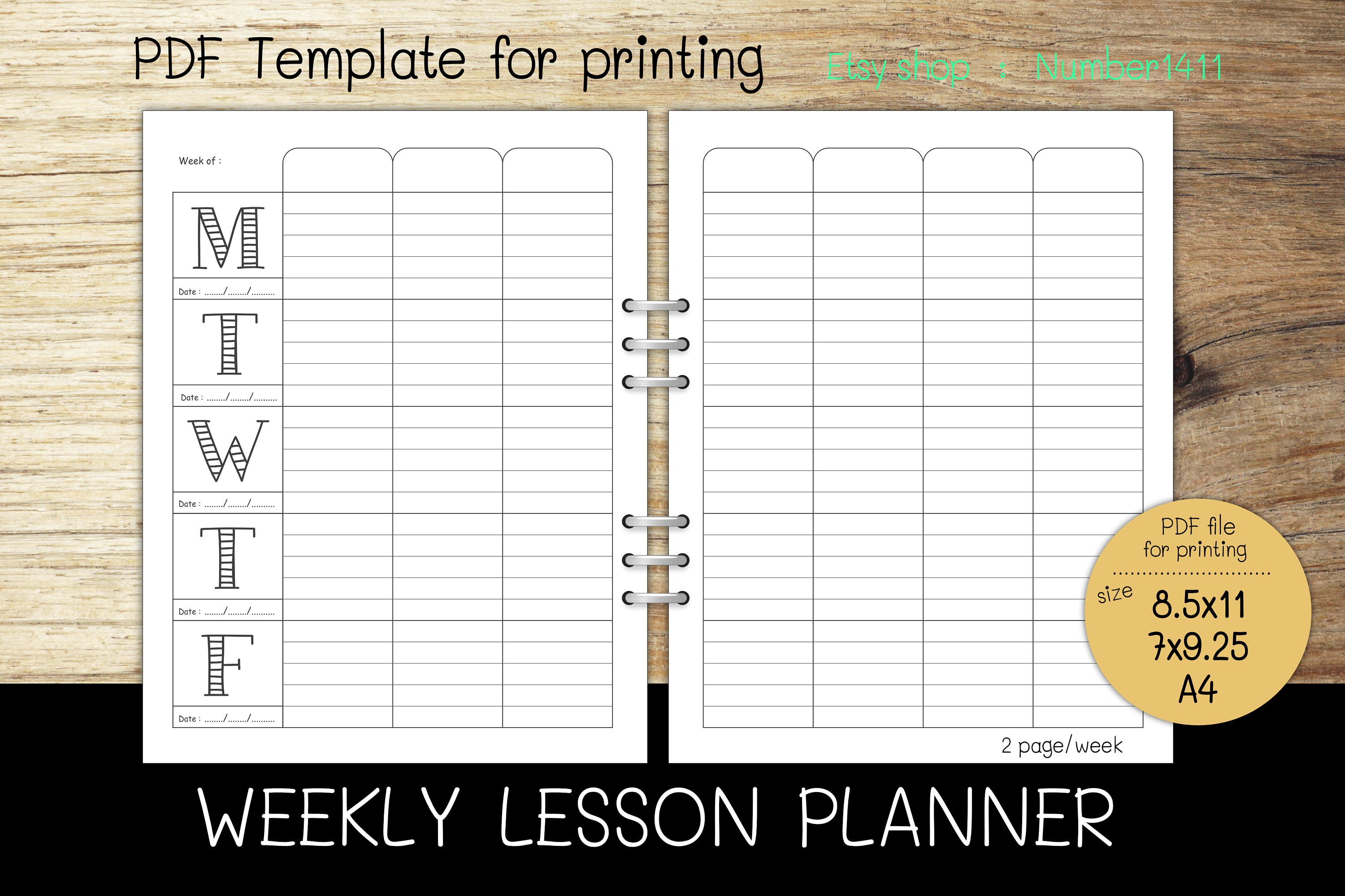 Free lesson planner printable - tapdolf