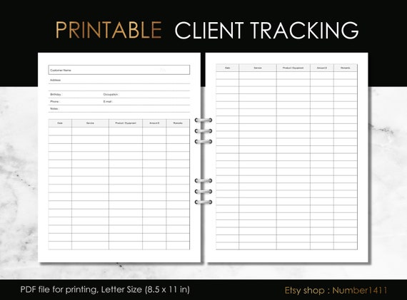 Printable Client Tracking Client log page Hairstylist Client | Etsy