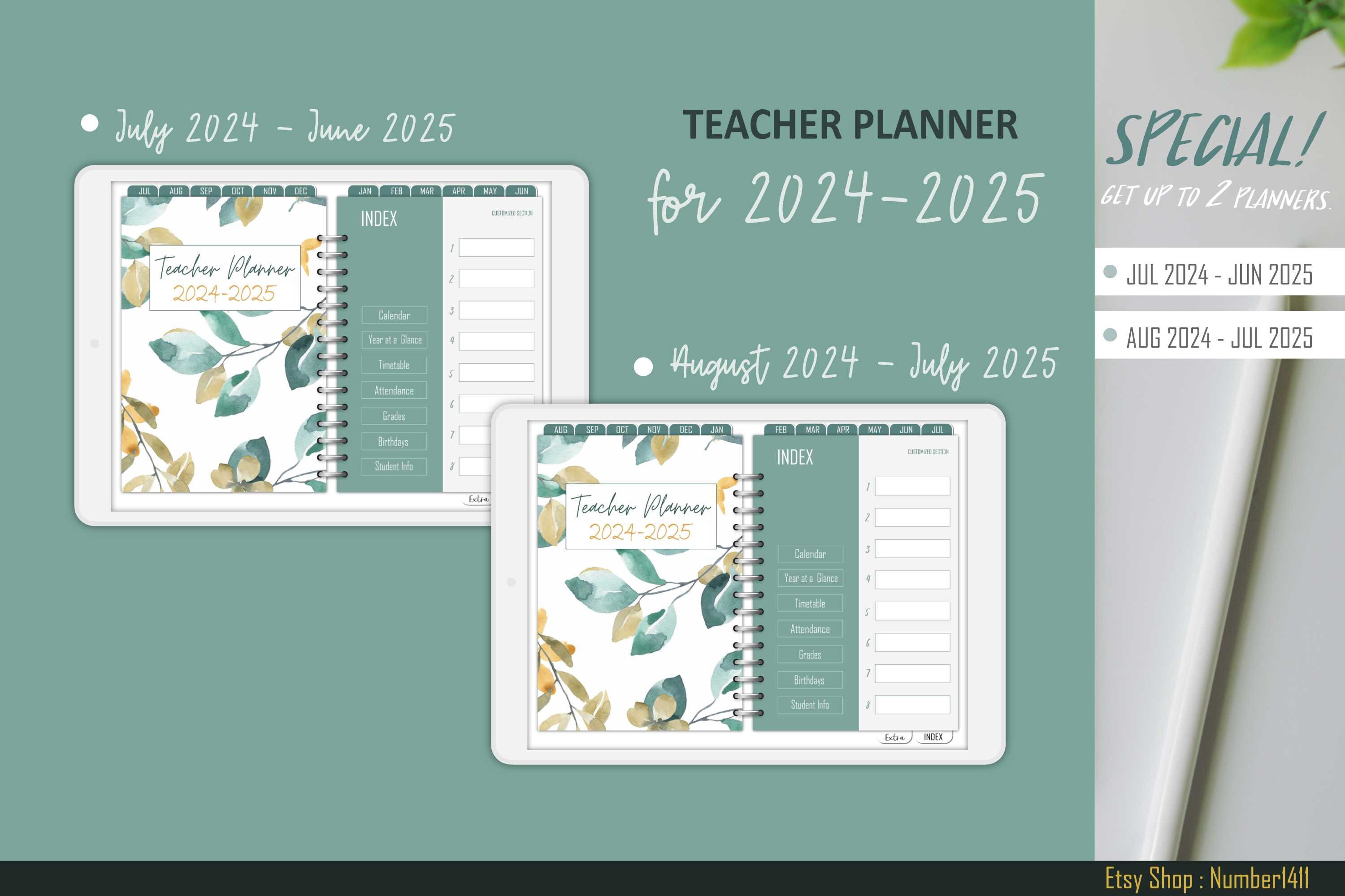 Teacher Digital Planner, Teacher Planner 2024-2025, Personalized ...