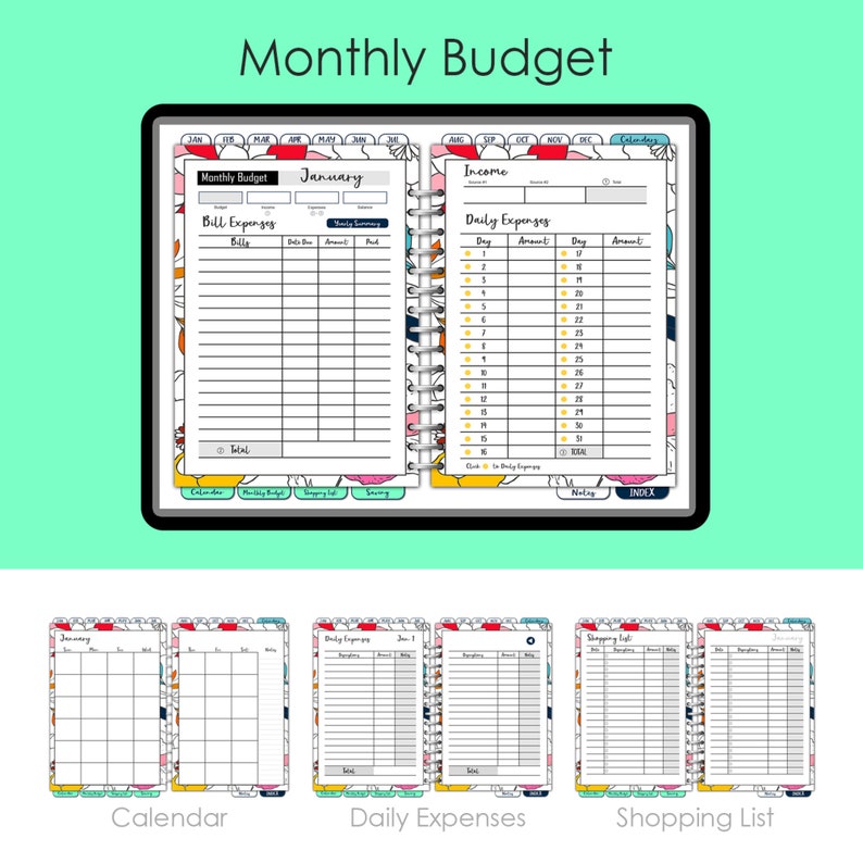 Personal Expense, Digital Budget Planner, Digital Expense Journal ...