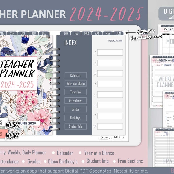 Digital Teacher Planner - Etsy