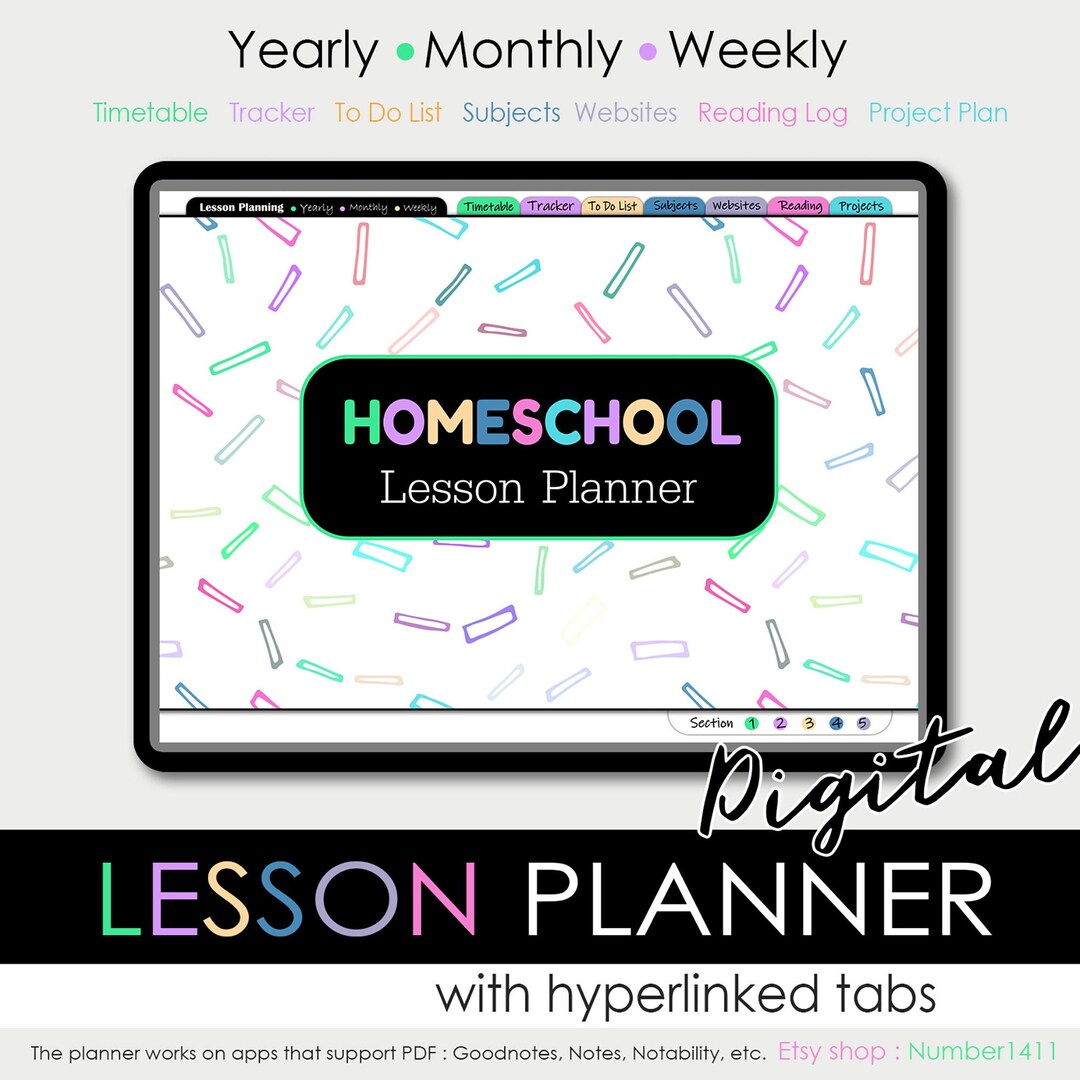 Digital Lesson Planner, Undated Planner, Academic Planner, Preschool ...