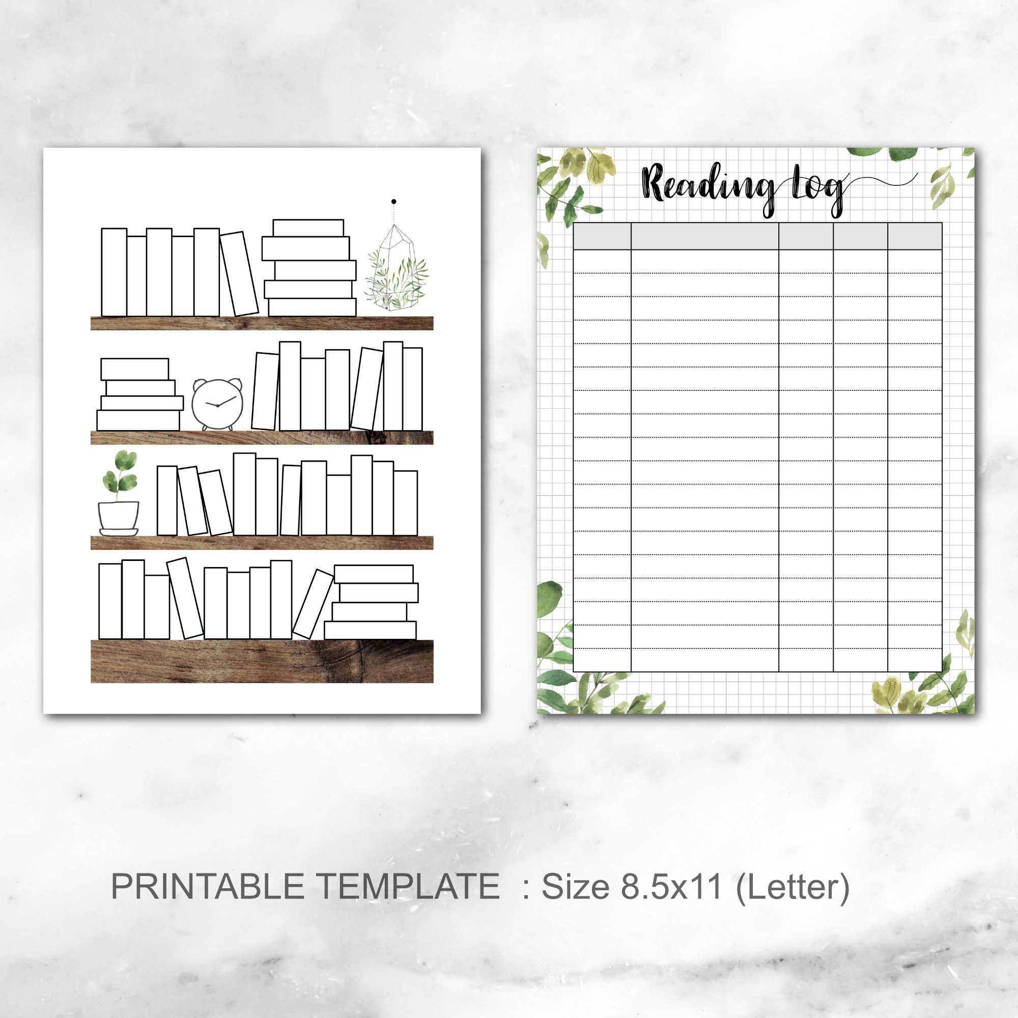 Printable Template, Bookshelf Log, Book Review, Reading Log, Notes Page ...