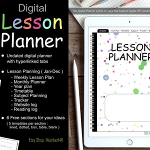 Undated Digital Planner for Lesson Planning Homeschool - Etsy