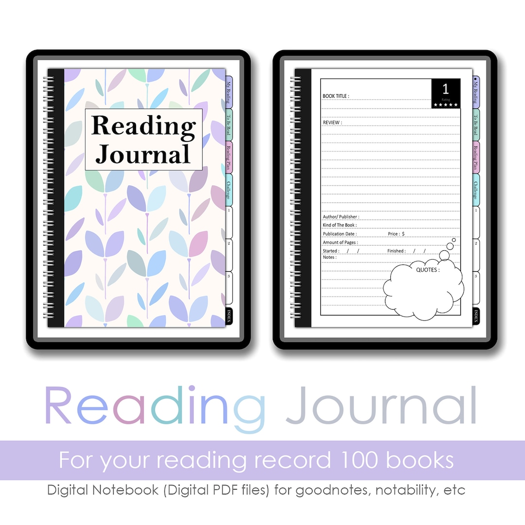 Journal de lecture / Carnet numérique pour Goodnotes (fichier PDF ...