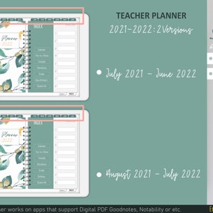 Teacher digital planner teacher planner 2021-2022 | Etsy