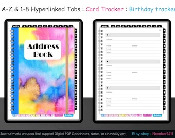 Address Book Digital Notebook With Tabs Goodnotes Phone | Etsy