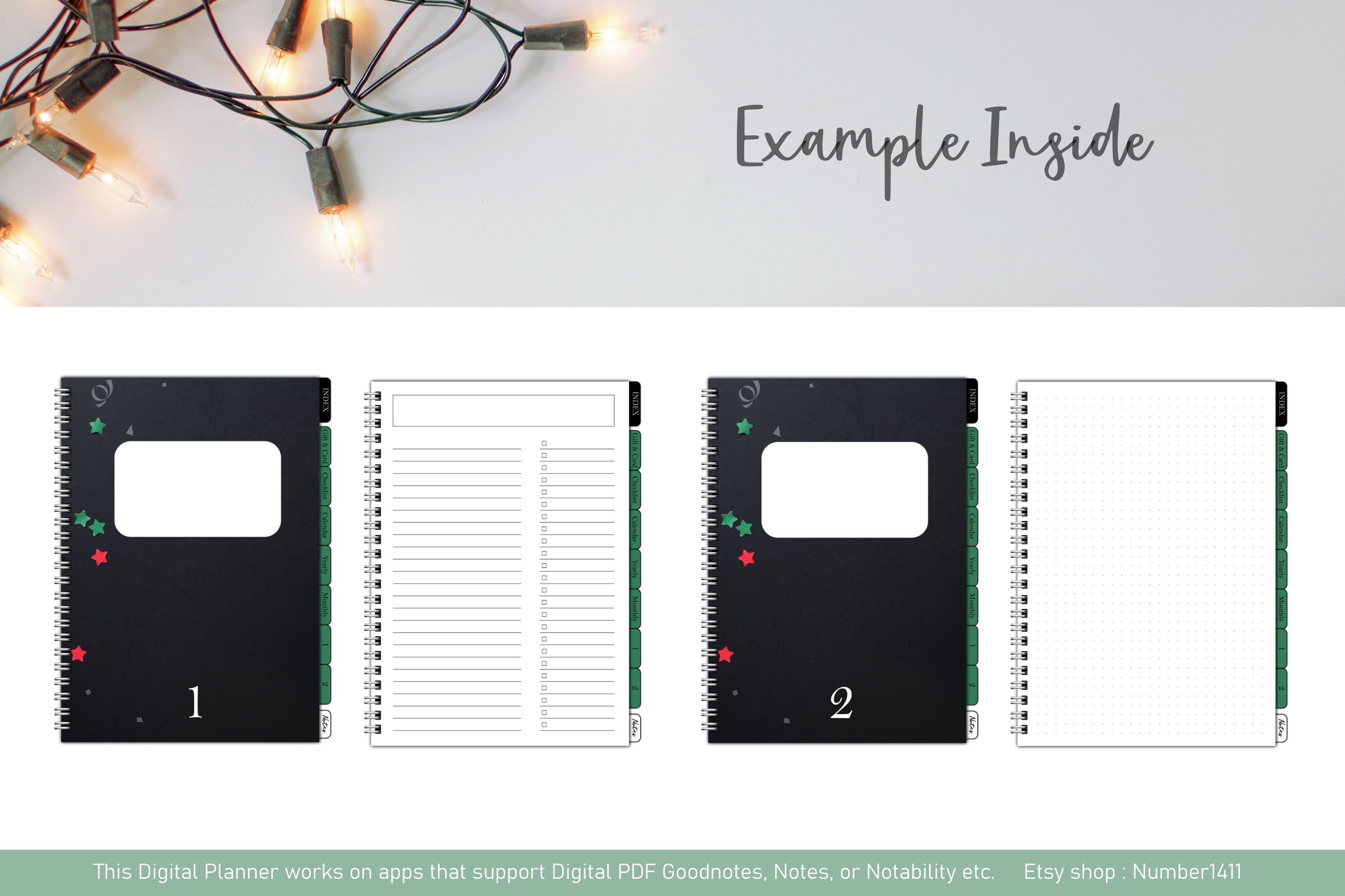 Christmas Digital Planner, Christmas Card & Gift Tracker : Address Book ...