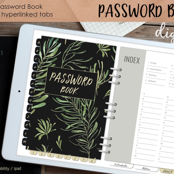 Refillable Password Book With Tabs - Etsy