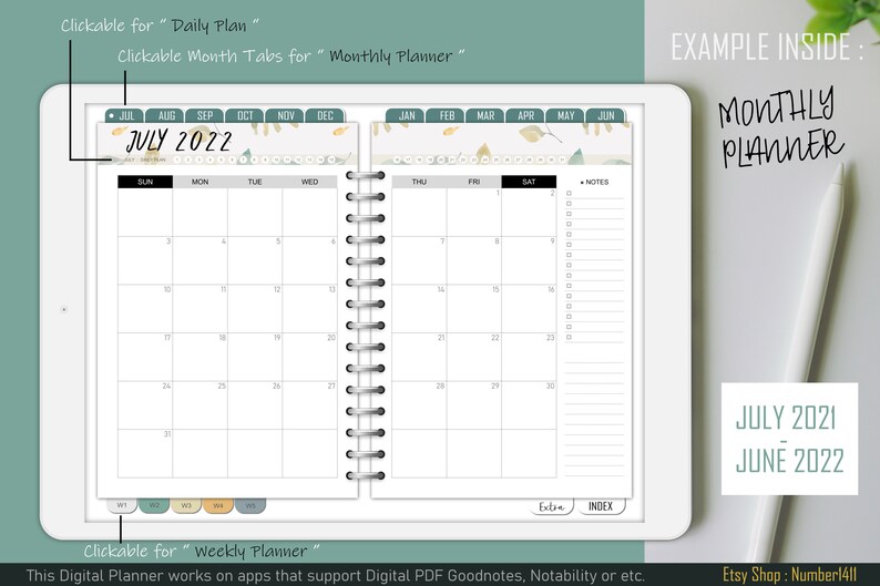 Teacher Digital Planner Teacher Planner 2022-2023 - Etsy
