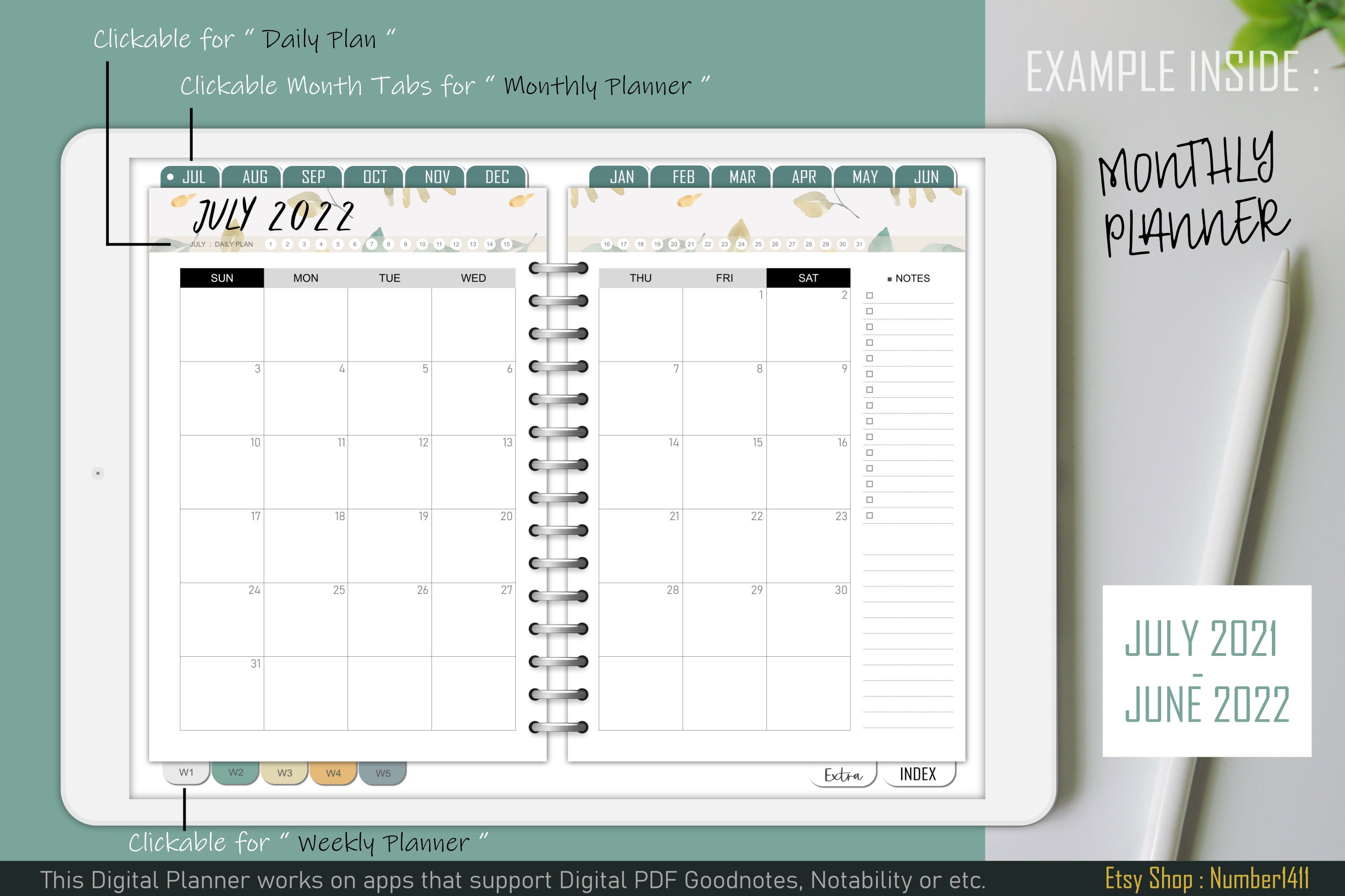 Teacher Digital Planner Teacher Planner 2022-2023 - Etsy