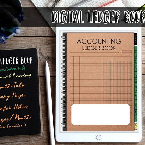 Digital Ledger Book With Month Tabs for Goodnotes A Notebook - Etsy