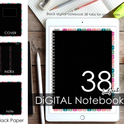 Digital Sketchbook Black Dotted Goodnotes Notebook Notability - Etsy